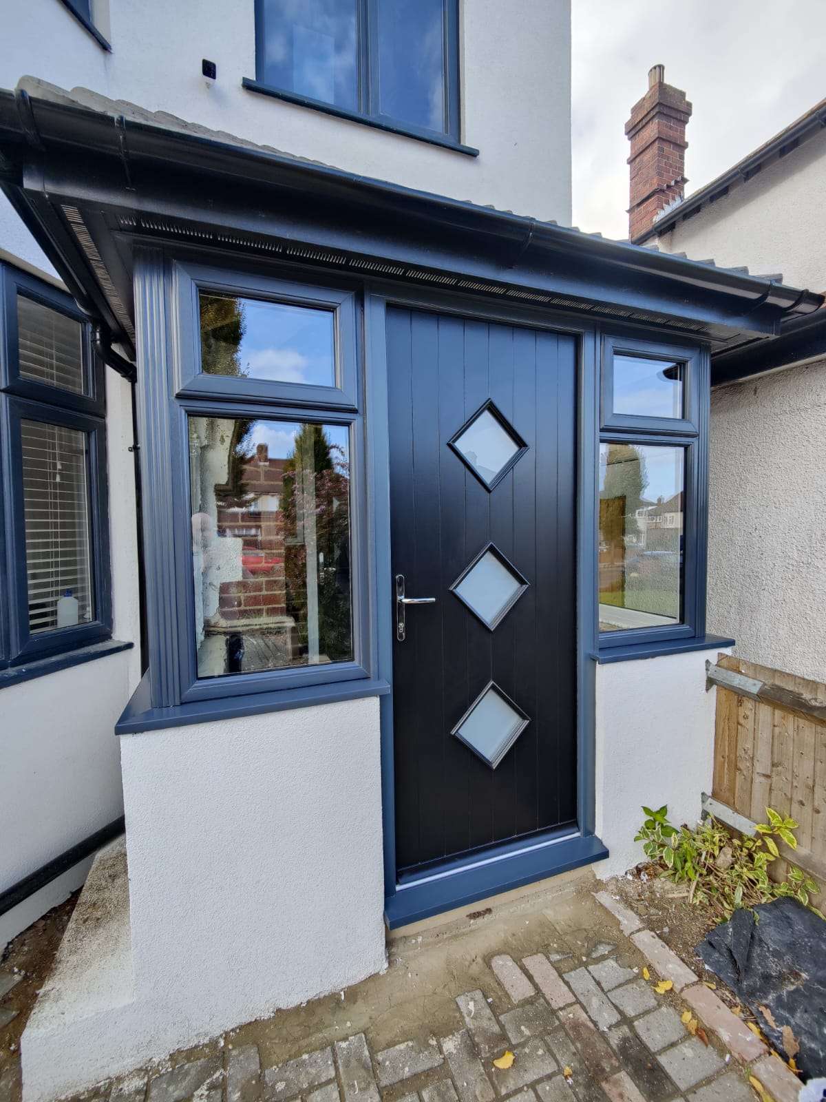 Lovely Modern Porch In Grey Out White In Upvc And A Burl And Bow Door ...